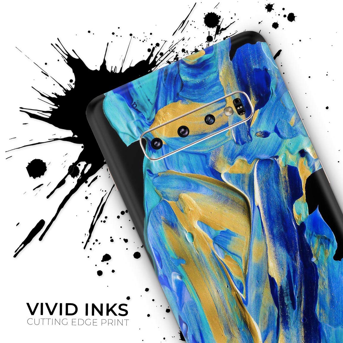 DesignSkinz Liquid Abstract Paint V65 Protective Vinyl Decal Wrap Skin Cover Compatible with The Samsung Galaxy S20 (Screen Trim & Back Glass Skin)