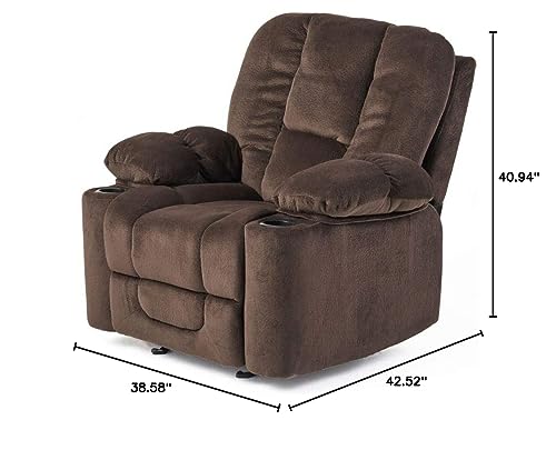 Christopher Knight Home Gannon Fabric Gliding Recliner, Chocolate 42.52D x 38.58W x 40.94H in