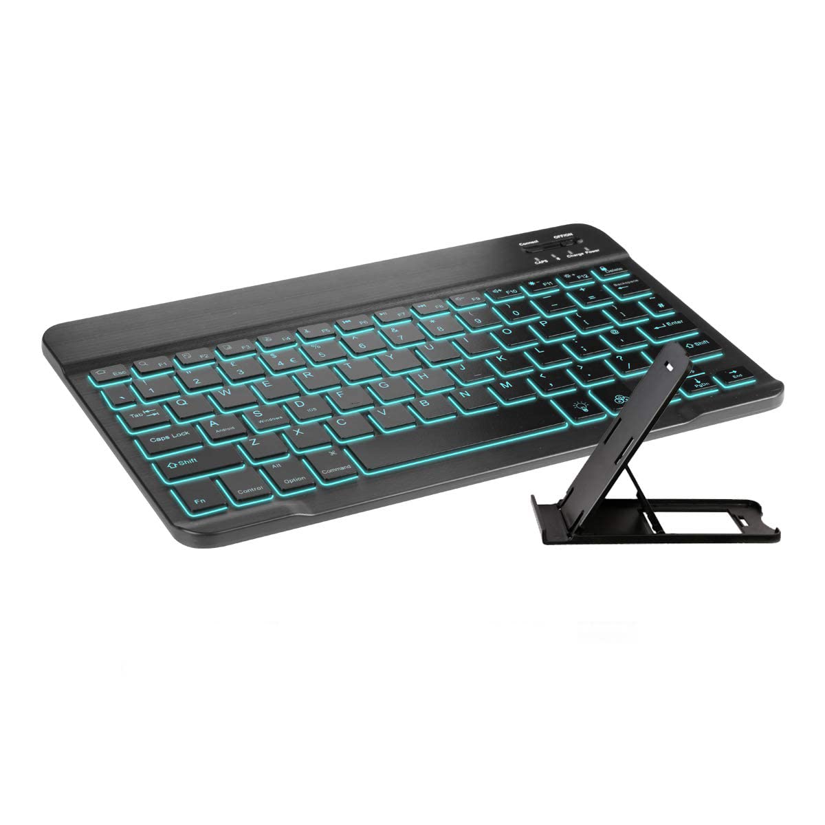 Coastacloud 7 Colors Backlit Bluetooth Keyboard for iPhone/Ipad Air/Ipad Mini/Ipad Pro, Wireless Keyboard for Samsung Galaxy Smartphone/Tab/Tablet, Easy Connected with iOS/Android/Windows