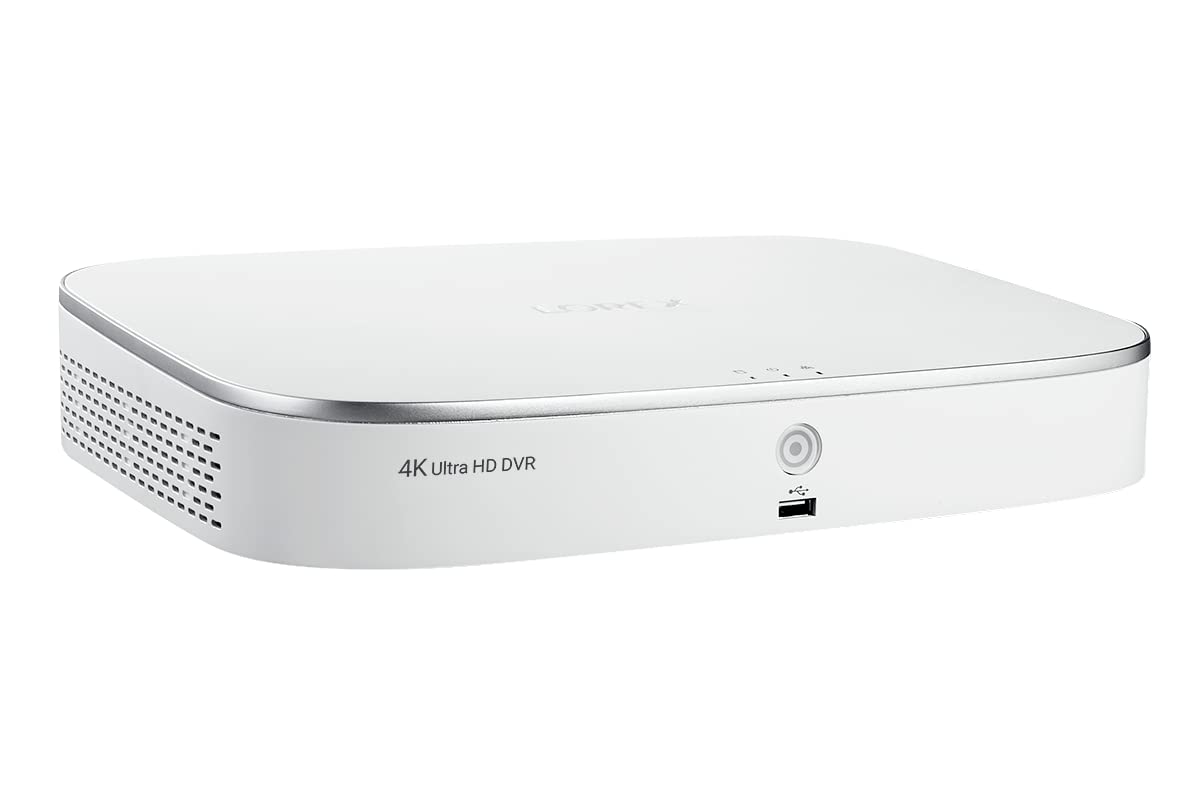 Lorex D841A82 4K Ultra HD Analog 8 Channel 1HDD 2TB Security DVR with Advanced Motion Detection and Smart Home Voice Control, Lorex Home, White