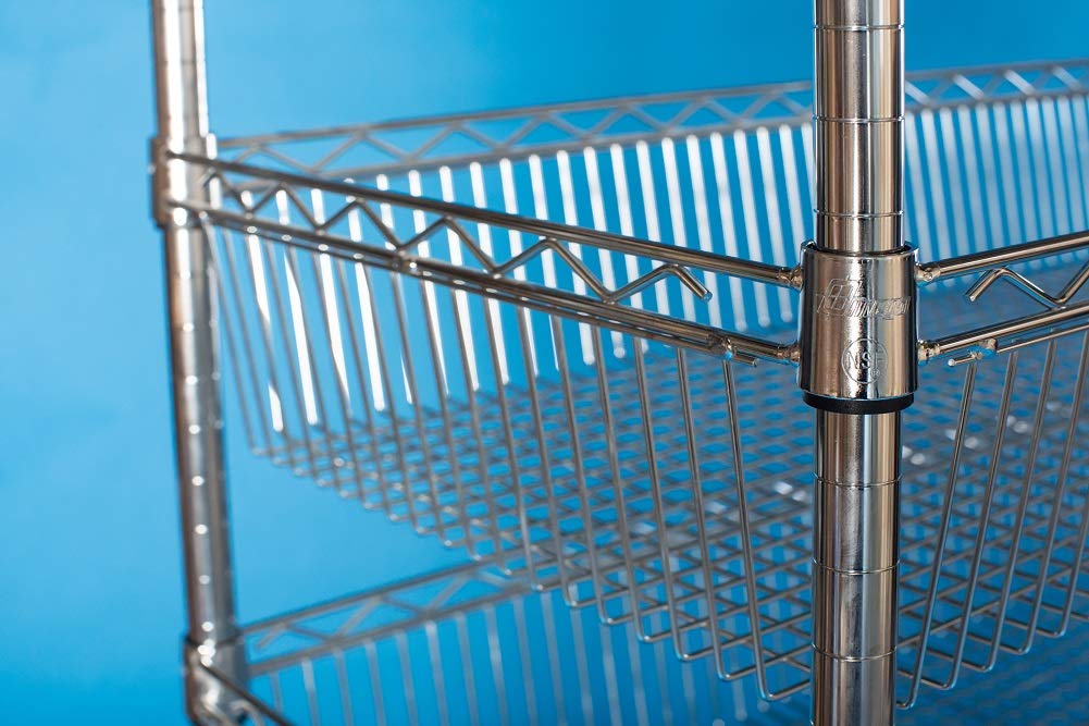 Omega 18" Deep x 24" Wide x 63" High 4 Tier Stationary Chrome Basket Unit