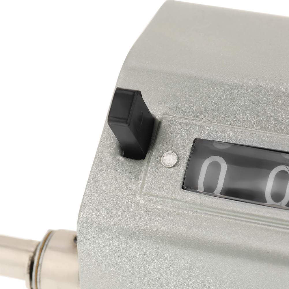 Length Counter, 1 Pack 5 Digits 0-9999.9 Mechanical Length Counter Max Speed 350RPM Grey Reset with Rolling Wheel for Record of Weaving, Plastic Film, Leather, etc