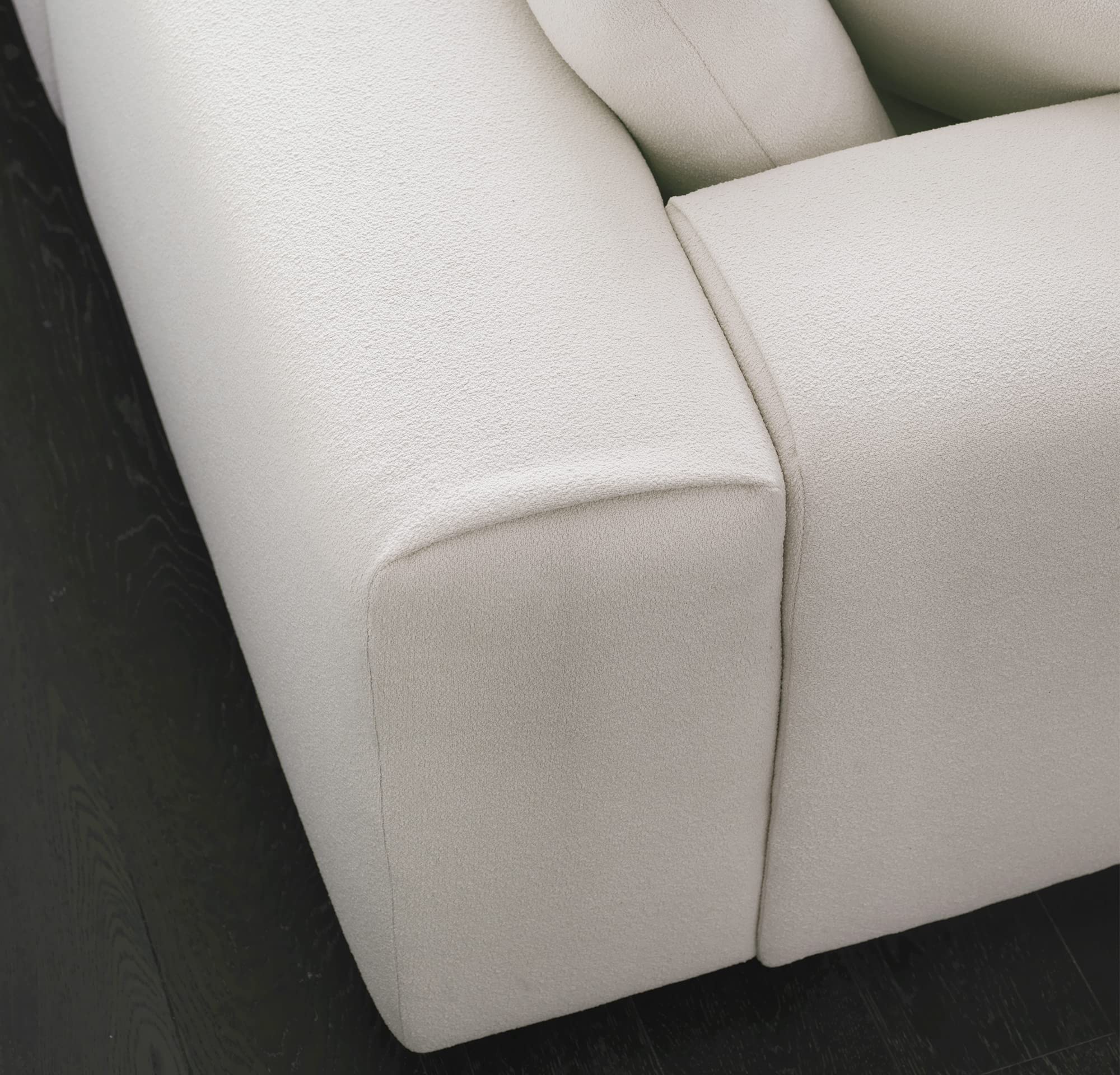 Acanva Modern Minimalist Sofa with Extra Deep Seats for Living Room, Bedroom and Lounge, L-Shaped Sectional Couch with Right Chaise,White