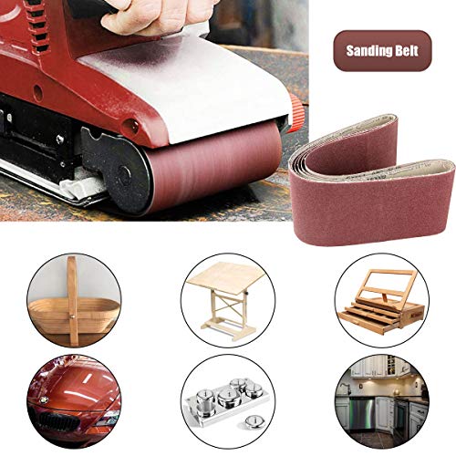 6 x 48 inch Sanding Belts 80 Grits 5 Pack Belt Sander Paper Belt Sander Belts Aluminum Oxide Sanding Belt for Belt Sander Knife Sharpening Woodworking Metal Glass Polishing