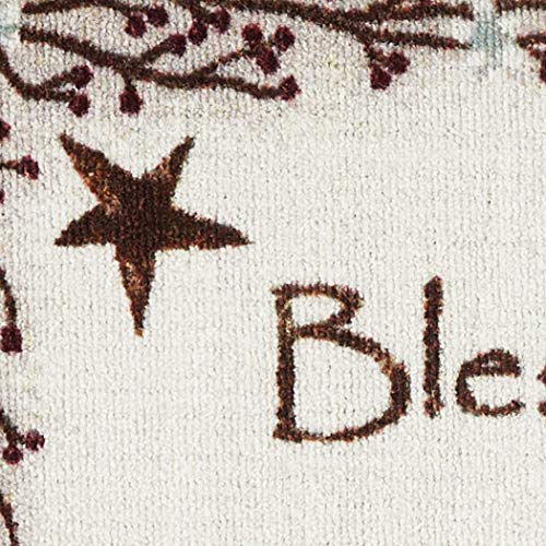 Brumlow Mills Bless Our Home Berry Blossoms Floral Welcome Door Mat for Entryway, Kitchen, or Home Décor Area Rug, 20" x 44", Deep Red