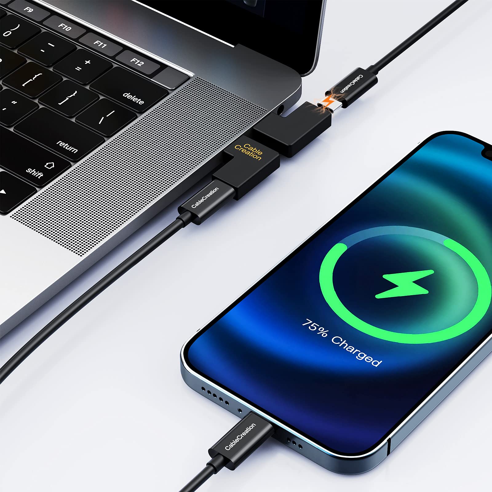 CableCreation Right Angle USB C Male to Female Adapter [3-Pack], 90 Degree USB 3.1 USB C Extension Adapter (3A/10G) for MacBook (Pro), Pixel 2 XL, Laptop & Tablet & Mobile Phone