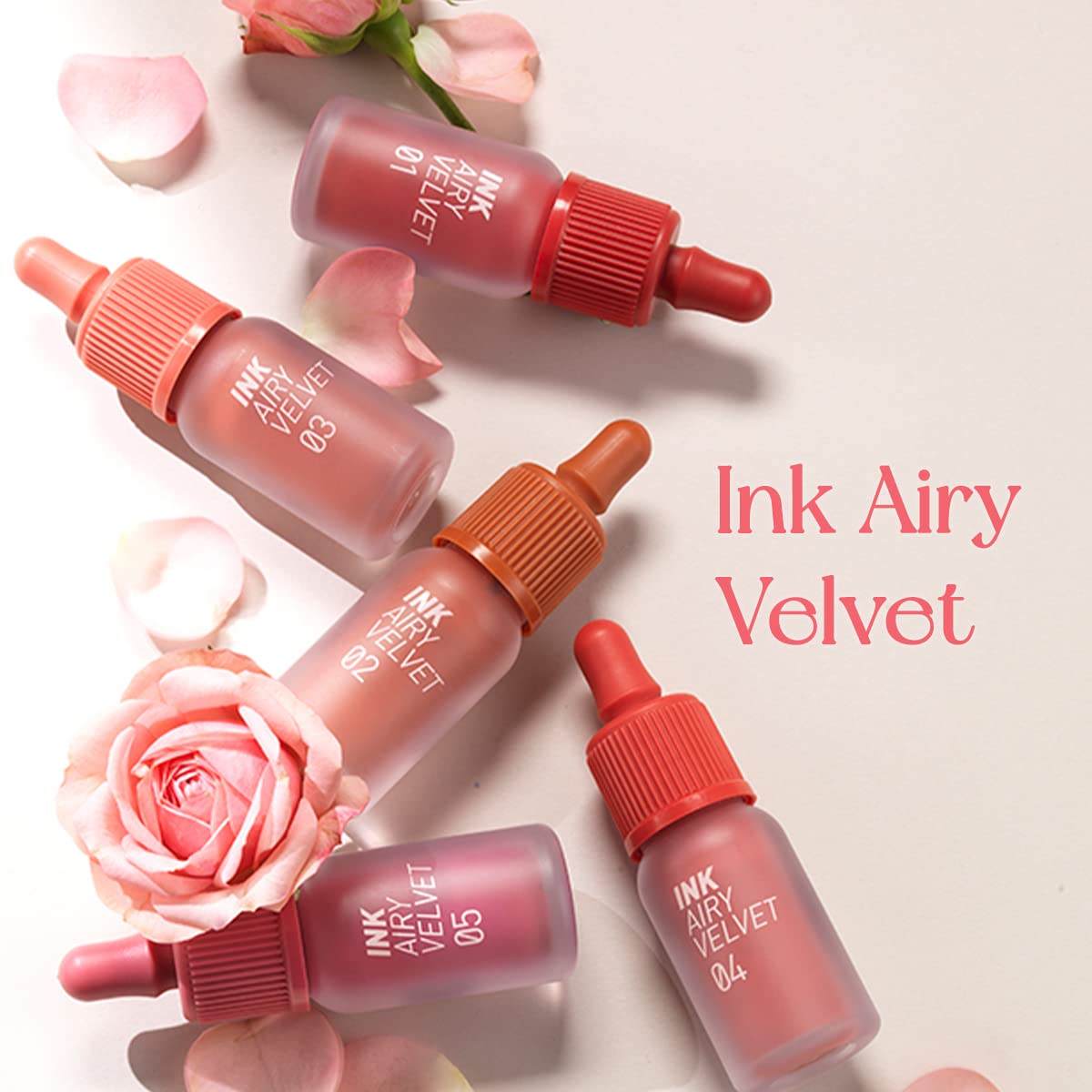 Peripera Ink Airy Velvet Lip Tint, Liquid Lip (0.14 fl oz, 008 PRETTY ORANGE PINK)