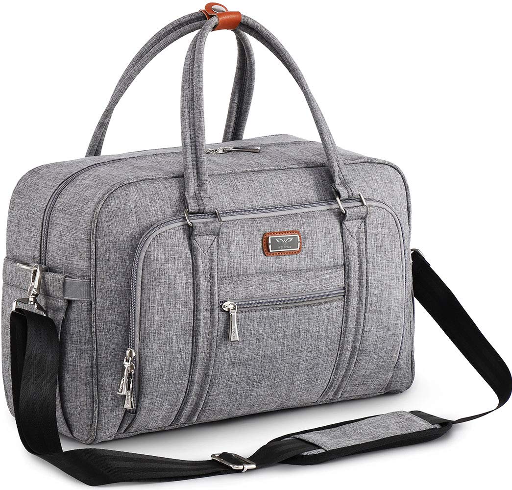 WELAVILA Diaper Bag Tote Large Convertible Baby Bags with Changing Pad & Insulated Pockets for Mom & Dad - Travel Diaper Tote Grey Diaper Tote Bag - Multifunction Baby Diaper Bag - Diaper Duffle Bag