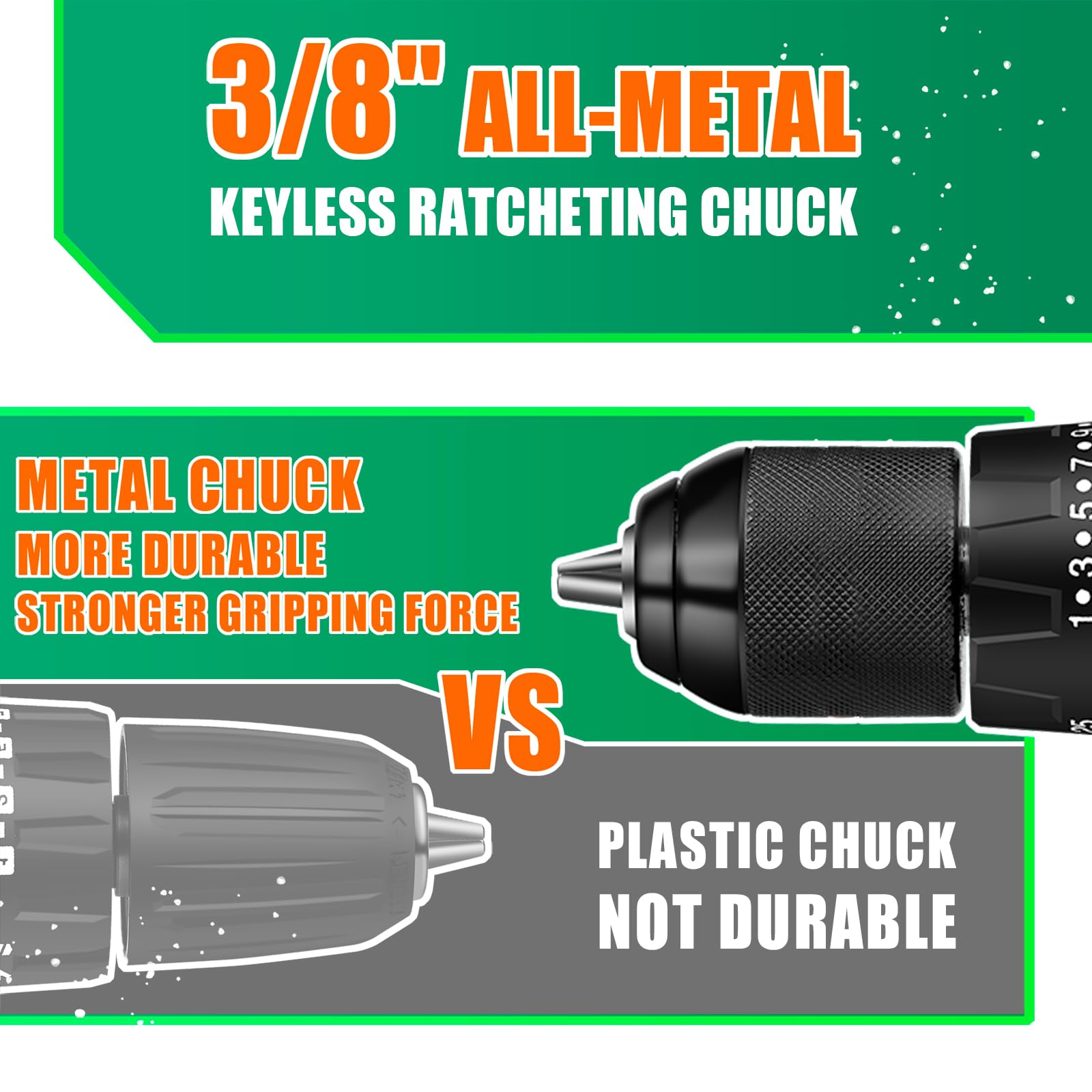 ANIRONA 20V Brushless Cordless Power Drill, 25+3 Hammer Drill Driver with 2x2.0Ah Batteries and Charger,450 In-lbs Torque, 3/8” Metal Keyless Chuck, 2-Variable Speeds,25 Bit Set with Case for Concrete