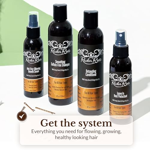 Rucker Roots Smoothing Sulfate Free Shampoo |Ginger, Turnip, Carrot Root Oils| For All Hair Types| Gentle Cleanser| Shea Butter| Argan Oil| Cocoa Seed Butter| Antioxidants