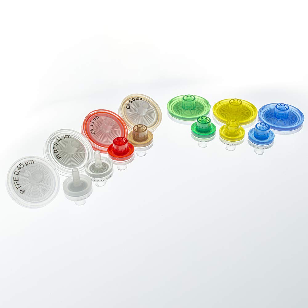 GVS Filter Technology, Syringe Filter, ABLUO, 25mm, PTFE Membrane, 0.45µm, PP Housing, 10/pk