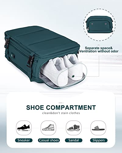 bergsalz Backpack For Women Travel Bag Weekender Lightweight Medium Backpack Peacock Blue For Men Hiking Waterproof Gym Bag Travel Essential Canvas Bag Carry On Backpack For Sport Fan Laptop Bag