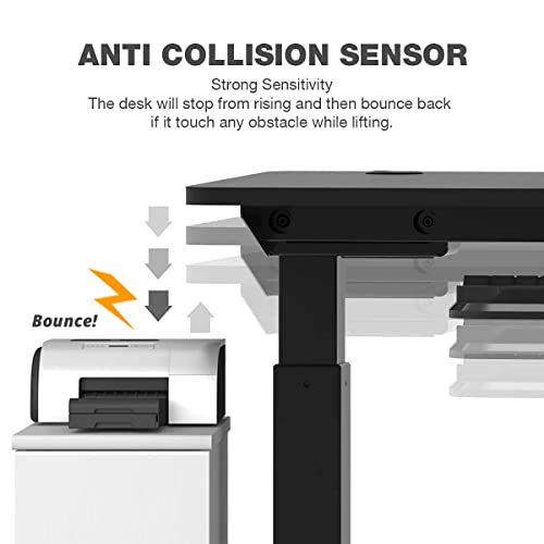 EUREKA ERGONOMIC Electric Standing Desk, Height Adjustable Computer Desk Dual Motors, Sit Stand Desk Home Office Desks with 47 x 24 Inches Whole Piece Desk Board, Ergonomic Memory Controller