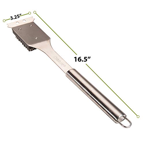 American Gourmet 463672717 Classic 280 2-Burner Liquid Propane Gas Grill, No Side, Black & Cuisinart CCB-5014 BBQ Grill Cleaning Brush and Scraper, 16.5", Stainless Steel, 16. 5"