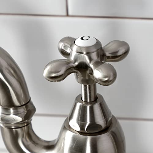 Kingston Brass KS7798AXBS English Country Bridge Kitchen Faucet, Brushed Nickel