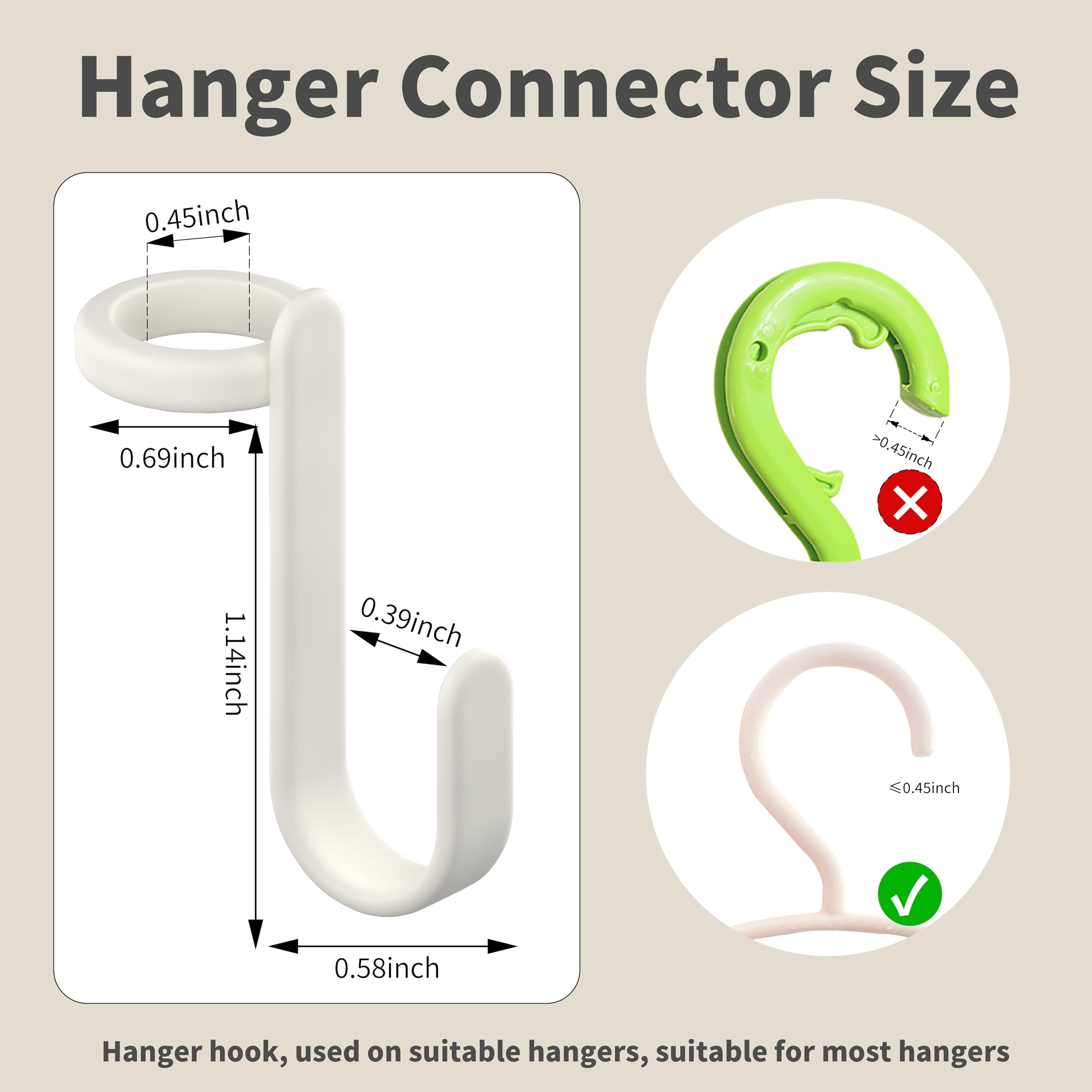 50PCS Hanger Connector Hooks,Space Saving Hangers for Clothes. Hanger Hooks Space Saver. Closet Hanger Connector Hooks. Hangers Space Saving,College Dorm Essentials,Closet Organizers and Storage