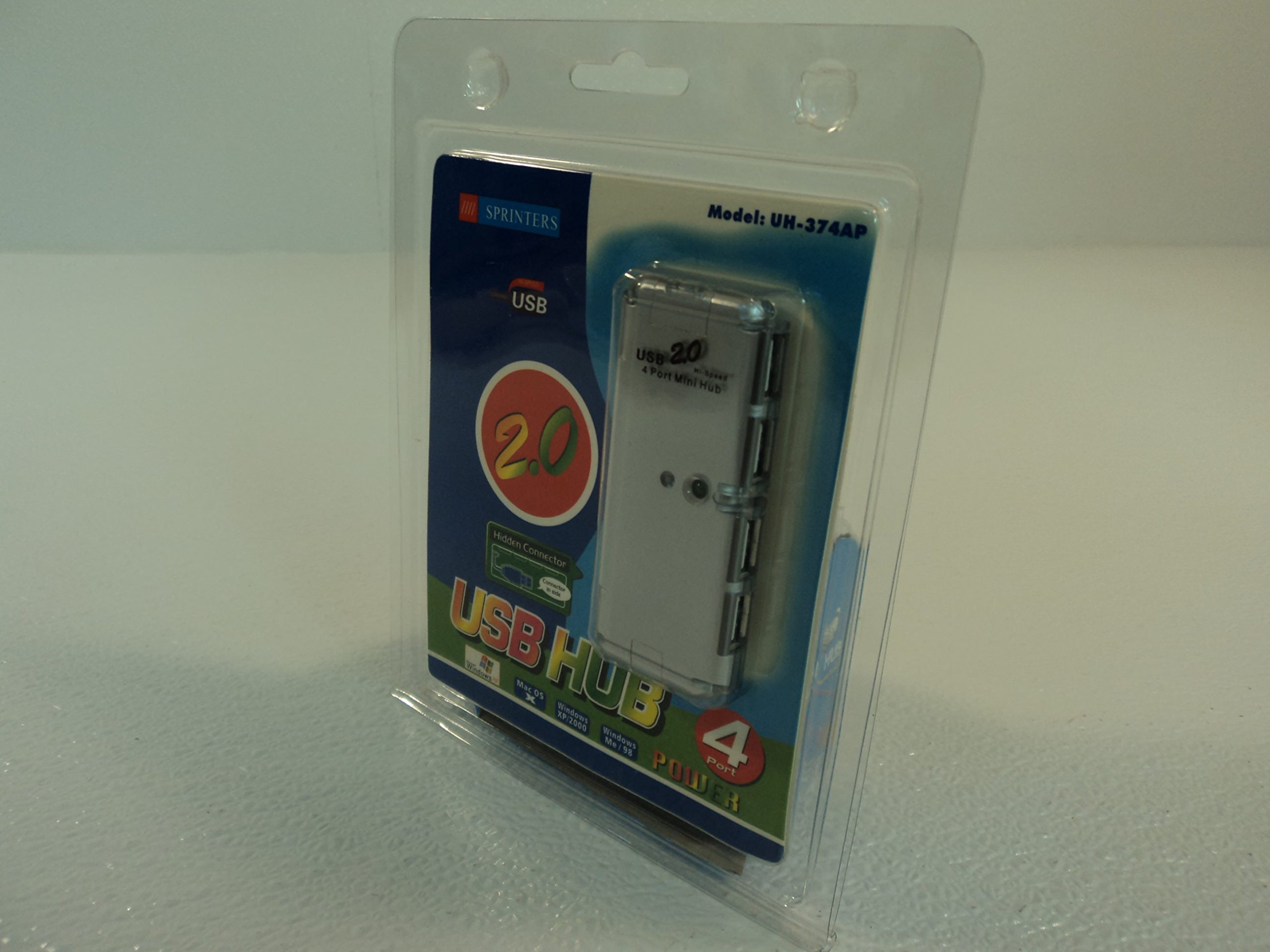 Sprinters Mini 4 Port USB Hub 2.0 Pocket Size Plug and Play UH-374AP