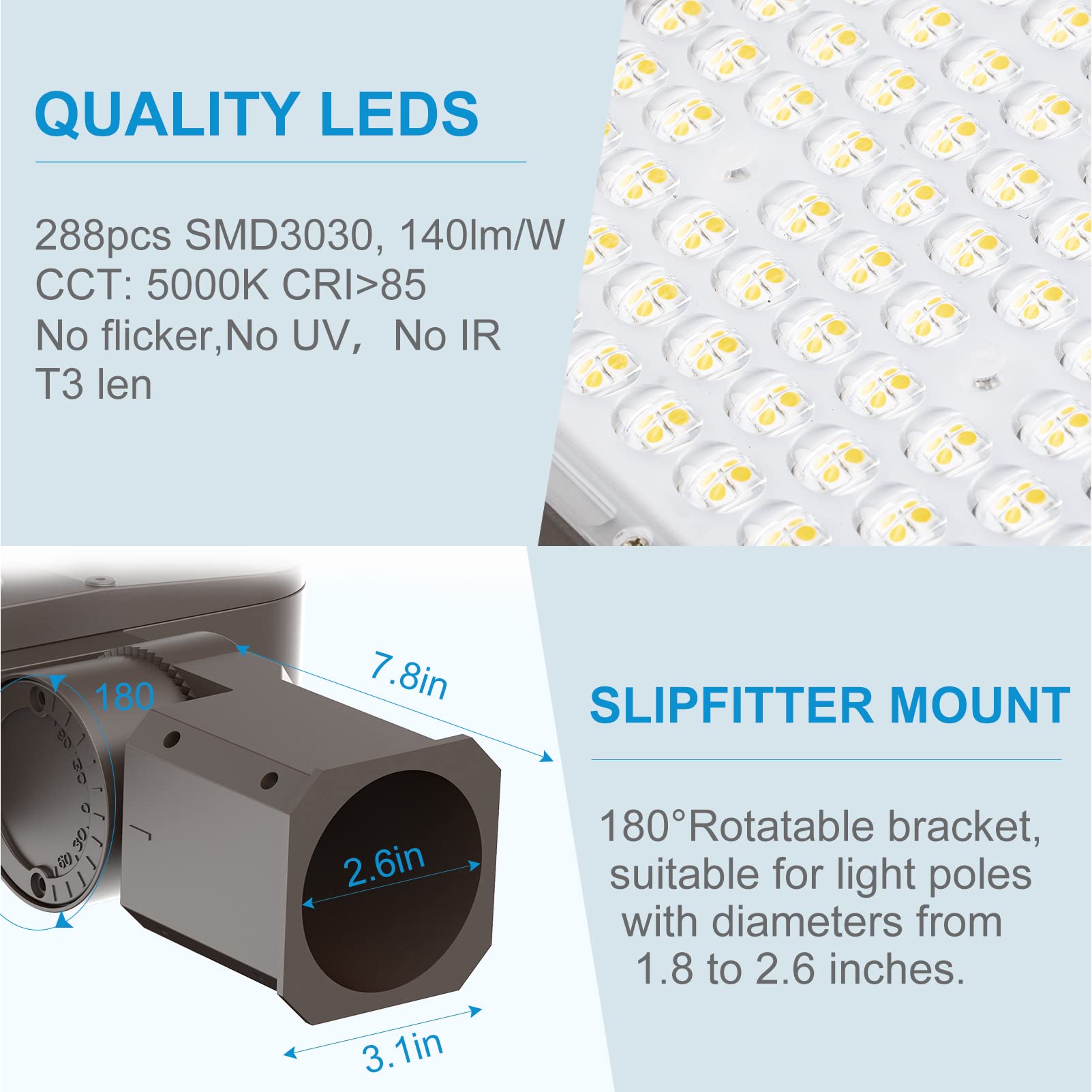 2Pack 200W LED Parking Lot Lighting 35000LM 5000K LED Pole Lights Outdoor with Dusk to Dawn, LED Parking Lot Lights Outdoor Pole Mount-๐ณ๐ฌ๐ฟ๐ ๐ช๐ฎ๐ฟ๐ฟ๐ฎ๐ป๐๐(Coverage: 55~75Ft at Height:25~35Ft)