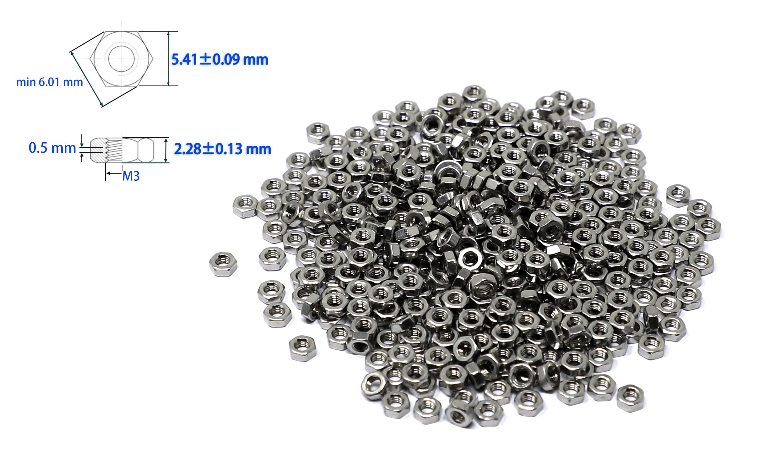 iexcell 1500 Pcs M3 x 4/6/8/10/12/16/20/25/30/35/40/45/50 Stainless Steel 304 Hex Socket Button Head Cap Screws Bolts Nuts Washers Assortment Kit