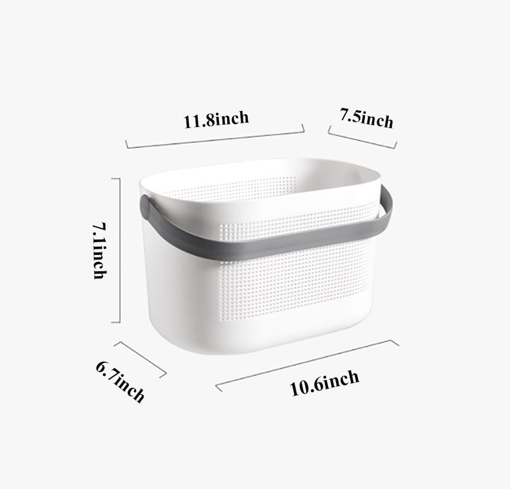 kamuavni Cleaning Supple Caddy,Plastic Shower Caddy Tote,Portable Caddy Small, Dorm Bathroom Shower Tote, Mesh Shower Caddy for College, Dorm, Bathroom, Garden, Cleaning Supplies, Gray