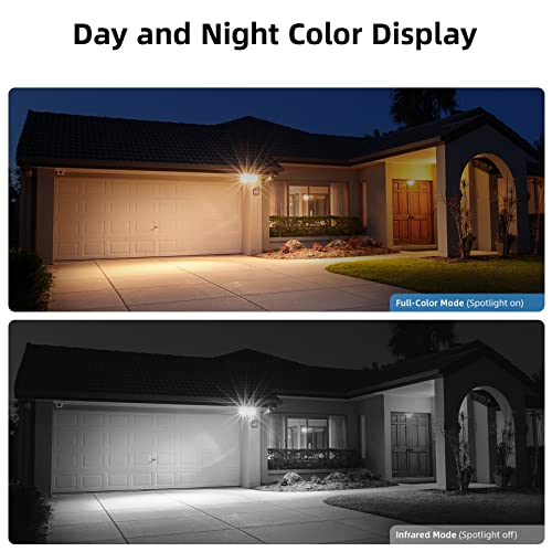 AOSU 2K Security Cameras Wireless Outdoor, Battery Powered for Home Security Cameras with PIR Human Motion Detection, Full-Color Night Vision, Spotlight & Siren, 2-Way Audio, 2.4GHz WiFi, Waterproof