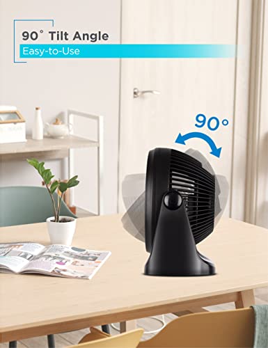 BLACK+DECKER Turbo Desk Fan – Electric Portable 7 Inch Table Fan with Adjustable Tilt for Quiet Cooling, Black