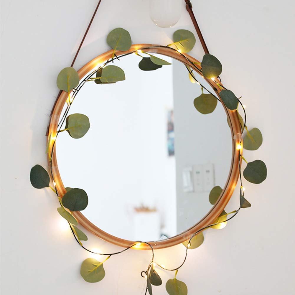 BWWNBY Artificial Leaf Foliage Rattan String Lights Vine Fairy Lights 6.5ft 20 LED Copper Wire Battery Powered Decor for Home Kitchen Garden Office Wedding Wall