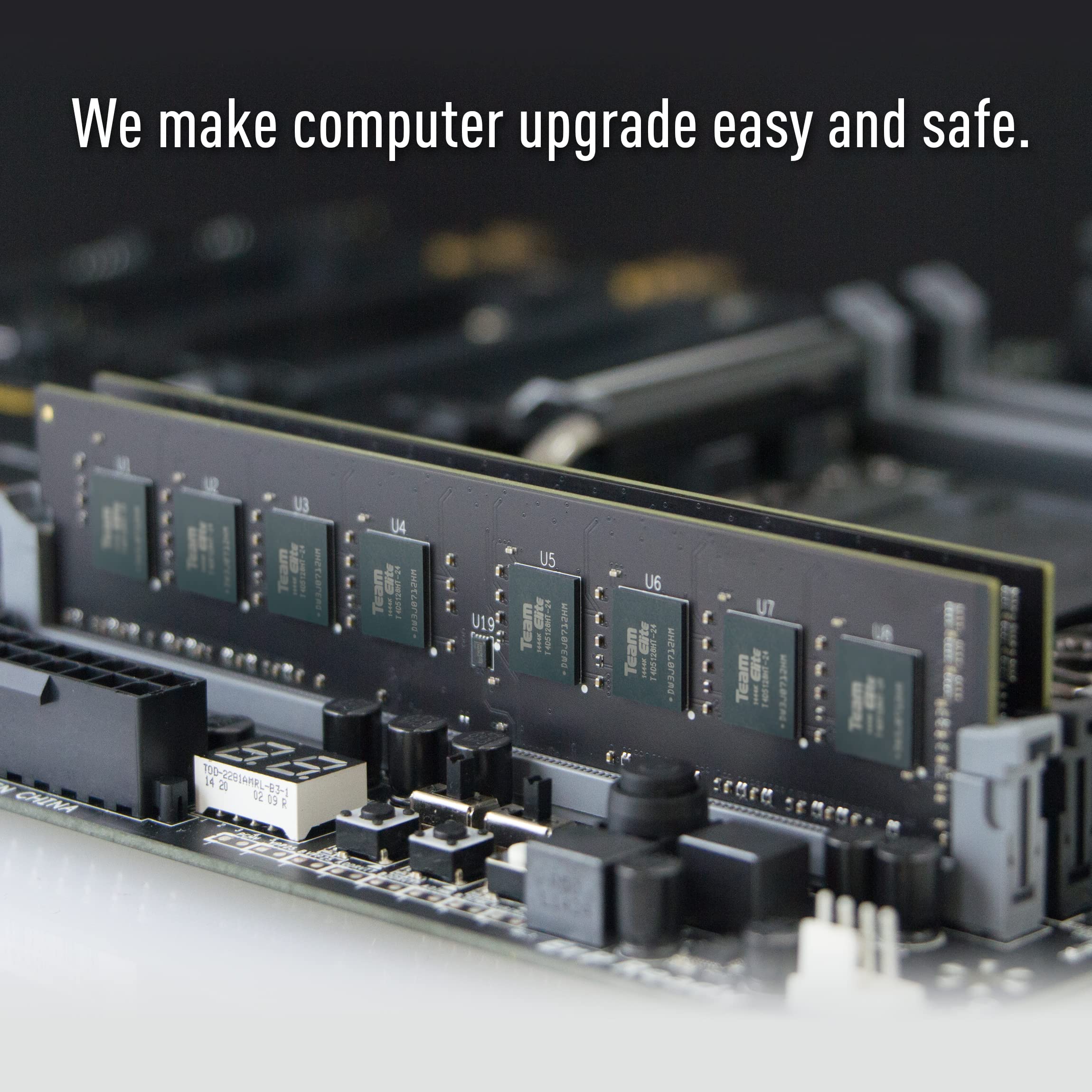 TEAMGROUP Elite DDR4 32GB Kit (2 x 16GB) 2666MHz (PC4-21300) CL19 UDIMM 288 Pin Desktop Memory - TED432G2666C19DC01
