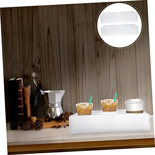 2Pcs Milk Tea Cup Holder Pool Cup Holders for Drinks Cup Holder Tray Drink Carrier for 6 Cup Drink Carrier Drink Carrier Tray Coffee White Packing car Pearl Cotton re-usable
