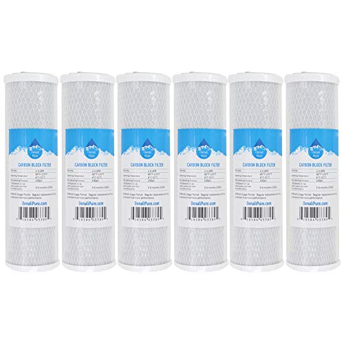 6-Pack Replacement for Rainsoft Ultrefiner UF22 Activated Carbon Block Filter - Universal 10 inch Filter Compatible with Rainsoft Ultrefiner UF22 Three Stage RO System - Denali Pure Brand