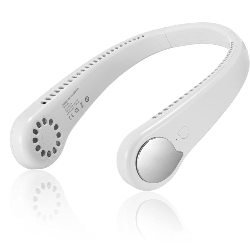 ASZKJ Neck Fan, Portable Neck Fan Rechargeable Headphone Design 3 Speeds Personal Wearable Neck Fant for Home, Office, Travel, Sport, Outdoor