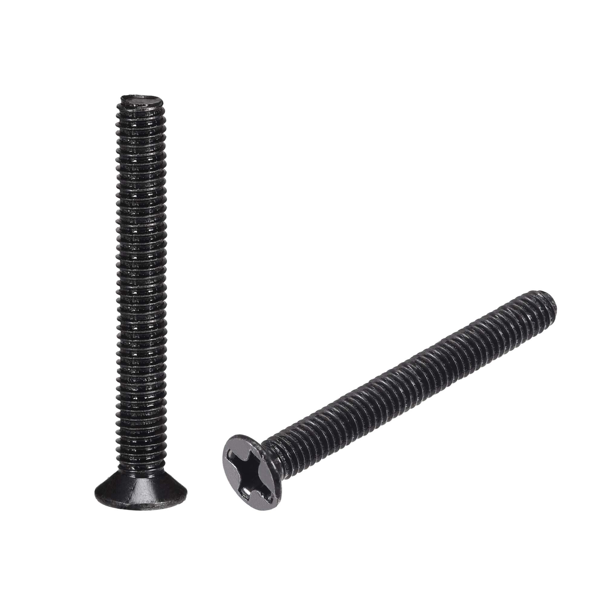 uxcell M3 x 25mm Phillips Screw Fastener Black for Laptop PC TV Fan Switch 50pcs