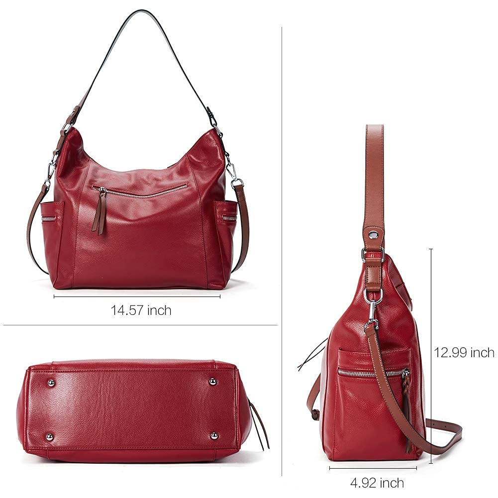 BOSTANTEN Genuine Leather Hobo Handbag bundle Womens Wallet