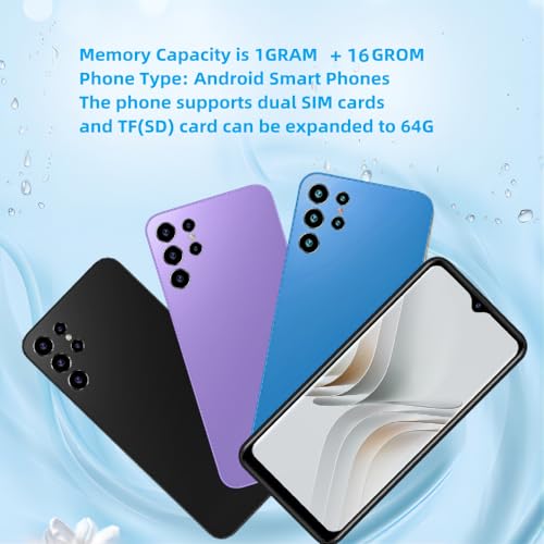 6.52inch Screen ,Reno5Pro+,Unlocked Cell Phone,1GB RAM 16GB ROM,Supports 3GWCDMA : 850/2100MHZ SIM Card Frequency Band,Front and Rear Camera ,Android Smartphone(Blue)