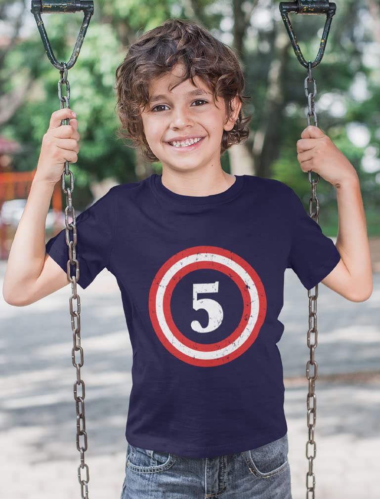 Captain 5th Birthday - Gift for Five Years Old Toddler Youth Kids T-Shirt 5T Navy
