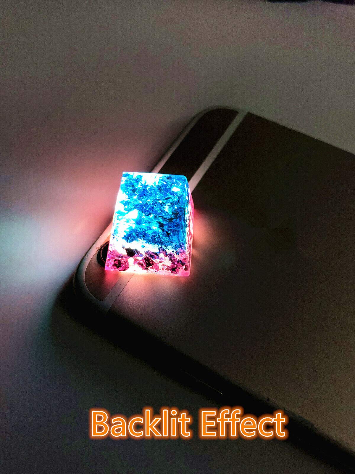 Handmade Resin R4 Keycap Jewelry Blue Pink 2.0 for Cherry MX RGB Gaming Mechanical Keyboard