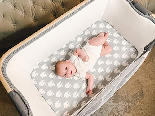 Bassinet Bed Sheets β Premium Bassinet Fitted Sheets 4 Pack β 100% Jersey Knit Cotton Cradle Sheets β Bassinet Bedding for Standard Size Oval or Halo Bassinet Pads β Bassinet Sheet for Boy & Girl