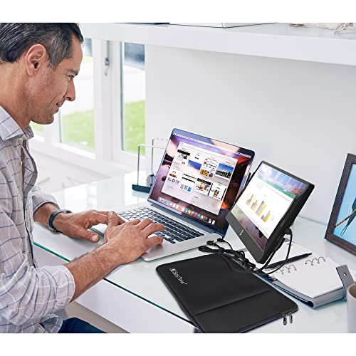 SideTrak Swivel 12.5" Patented Attachable Portable Monitor for Laptop | FHD IPS Dual Screen with 13β Protective Case | Mac, PC & Chrome Compatible | Fits All Laptops | Powered by USB-C or Mini HDMI
