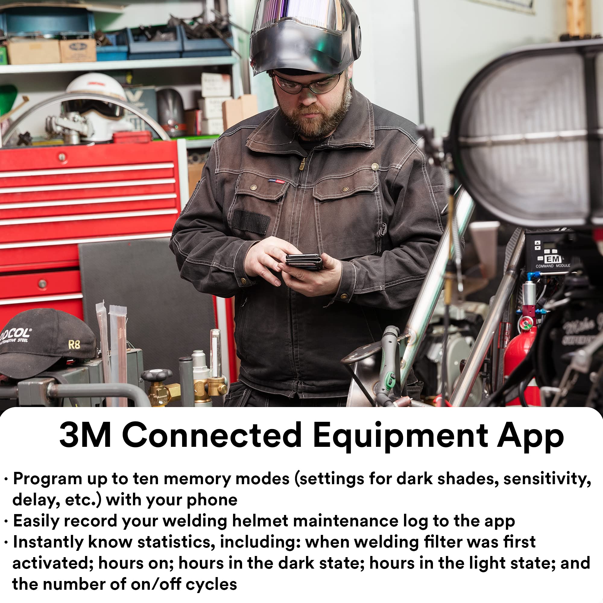 3M Speedglas Welding Helmet G5-02, Auto Darkening Welding Helmet Meets ISO 16321 TIG+ Standards, Light State 2.5, Curved Wide View ADF, Bluetooth Enabled, 4 Arc Sensors, Welding Helmet Bag, Black