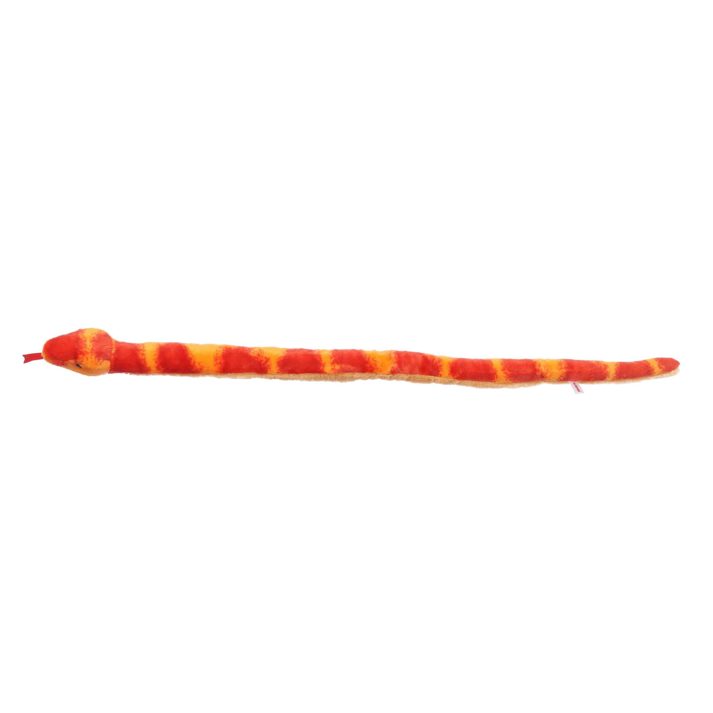 Aurora® Playful Snake Corn Snake Stuffed Animal - Eye-Catching Designs - Versatile Fun - Orange 50 Inches