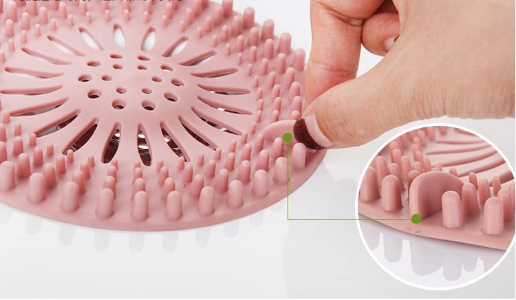 6 Pack Hair Catcher for Bathtub and Kitchen Shower Drains Hair Stopper Durable Silicone Easy to Install and Clean.