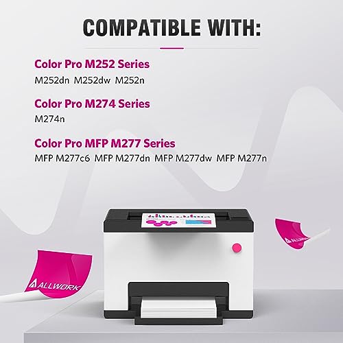 ALLWORK 201X Remanufactured Toner Cartridge Replacement for CF400X High Yied Use for Color Laser Pro M252n M252dw MFP M277dw MFP M277n MFP M277c6 MFP M274n Printers - Black Cyan Yellow Magenta