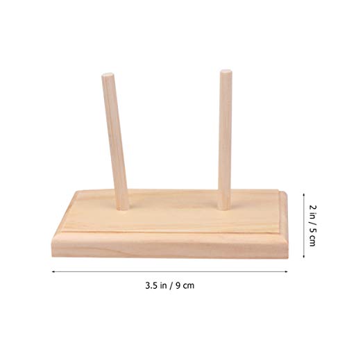 Exceart Wooden Thread Spool Rack Sewing Wire Spool Stand Holder Beading Line Storage Holder Embroidery Thread Container for Store Home Dorm Mall