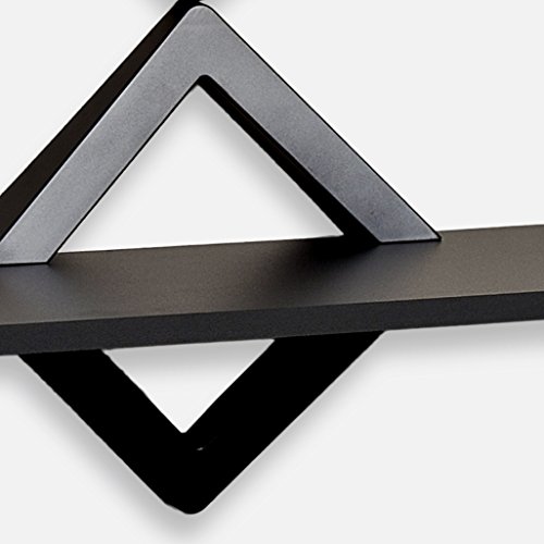 Danya B. Diamonds 3-Level Wall Mount Shelving System - Decorative Floating Shelves (Black)
