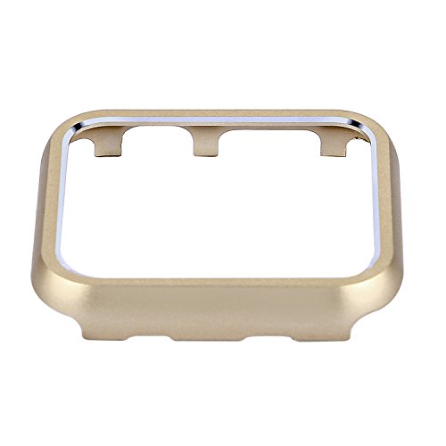 Leotop Compatible with Apple Watch Case 38mm 42mm, Compatible iWatch Bumper Metal Protective Cover Aluminum Frame Bling Shiny Protector Compatible Apple Watch Series 3/2/1(Matte Gold, 38mm)