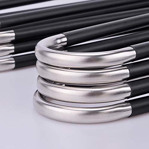8pcs Pants Hangers S-Type Jeans Trousers Hangers Stainless Steel Clothes Hangers Closet Space Saving for Pants Jeans Scarf Organizer (Black with 10 Clips)