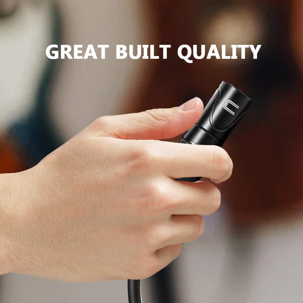 Balanced XLR Cable Male to Female - 35 Feet Blue - Pro 3-Pin Microphone Connector for Powered Speakers, Audio Interface or Mixer for Live Performance & Recording