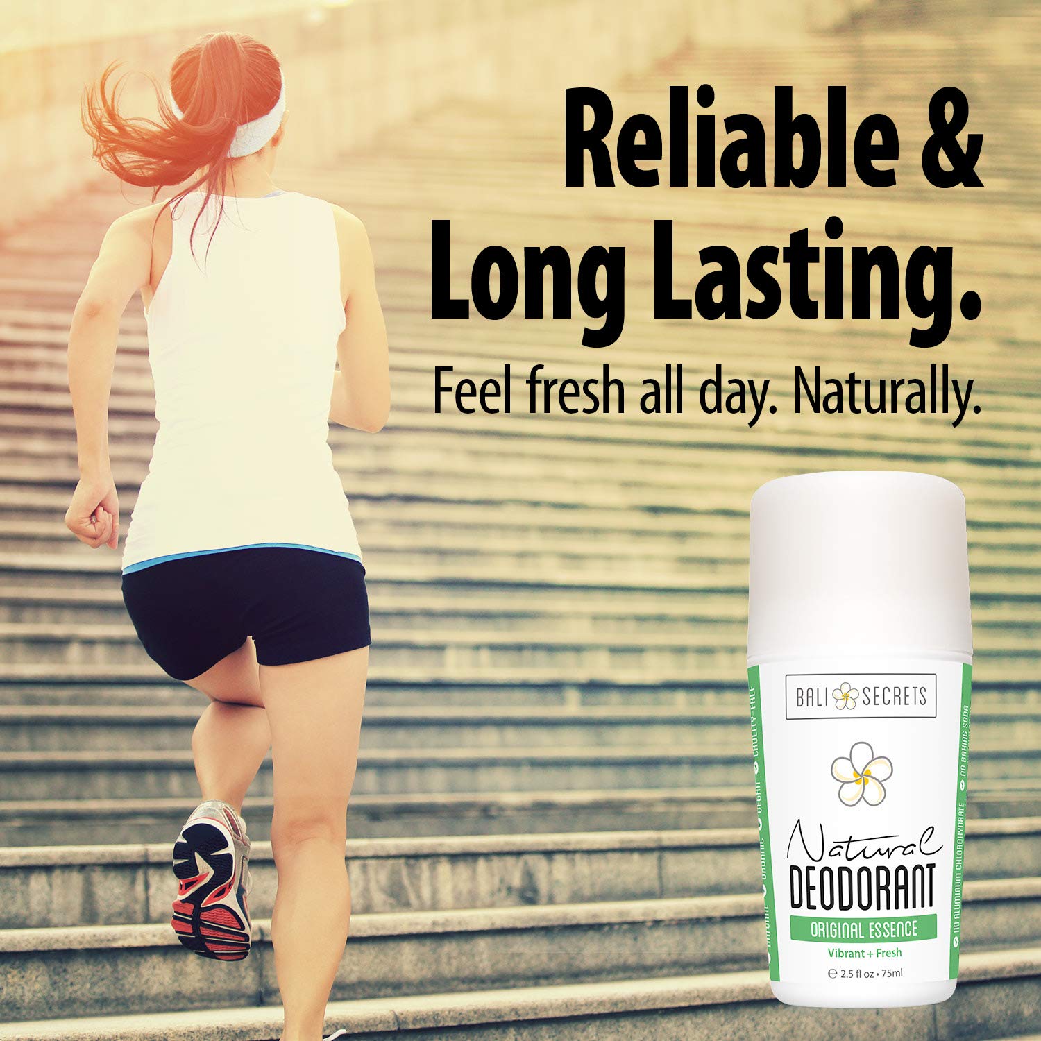 BALI SECRETS All Natural Deodorant for Women & Men. Organic & Vegan. Pure Ingredients. All Day Protection. 2.5 fl oz [Scent: Original Essence]
