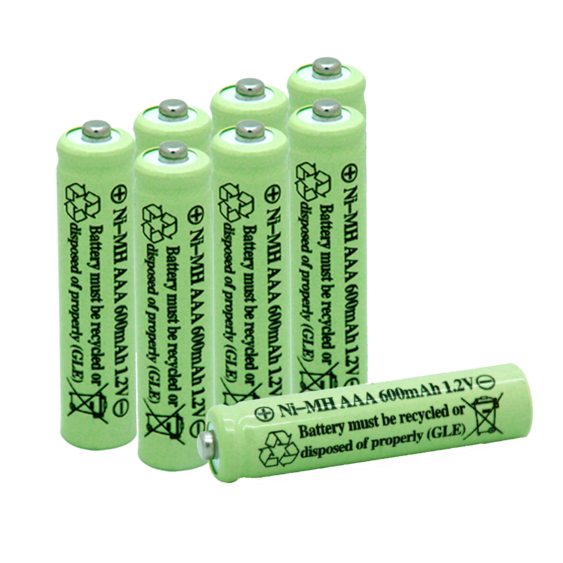 QBLPOWER Solar Light Batteries AAA Triple A NIMH 600mAh 1.2V Rechargeable for Garden Lights Remotes Mice(8Pcs)