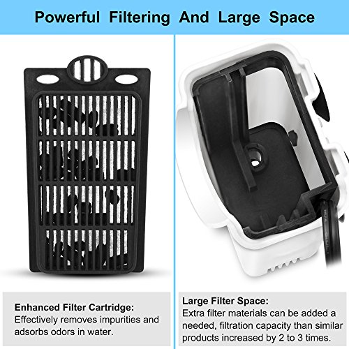 DaToo Aquarium Power Filter in-Tank Ultra Silent Small Fish Tank Filter 3W for Aquarium 1 to 10 Gallon Tank, 1 Yr Warranty